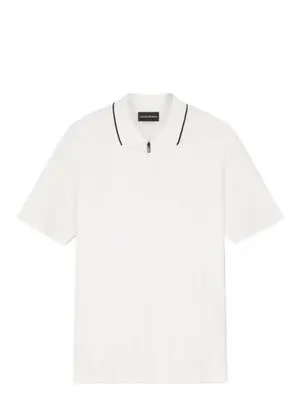 Emporio Armani Short-sleeved Collared Polo Shirt - White