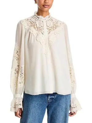 Kobi Halperin West Embroidered Blouse - Ivory