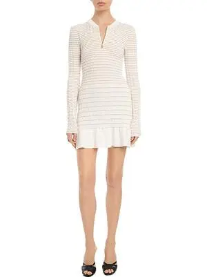 Casablanca Pleated Mosaic Mini Dress - White