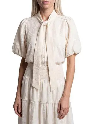 CARTOLINA Peggy Jacquard Neck Tie Top