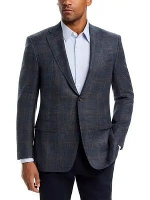 Canali Sienna Plaid Regular Fit Sport Coat - Navy