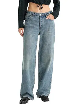 Good American Vintage High Rise Wide Leg Jeans In Indigo1338 - Indigo
