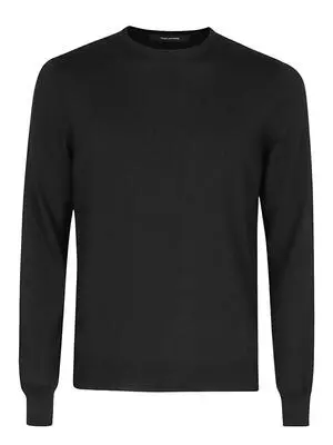 Tagliatore Long-sleeved Knitted Sweater - Black