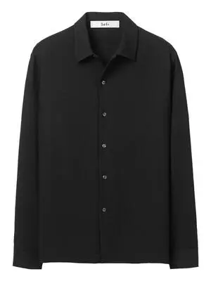 Séfr Point-collar Long-sleeve Shirt - Black