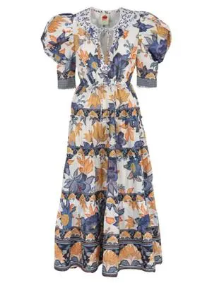 Farm Rio Short Sleeve Dress - Gray