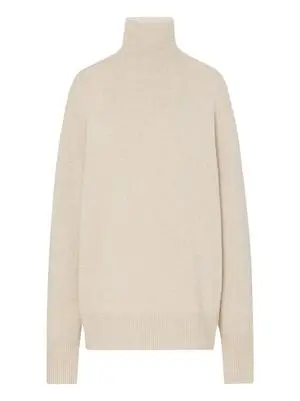 THE ROW Stepny Turtleneck Sweater - Sand Ash