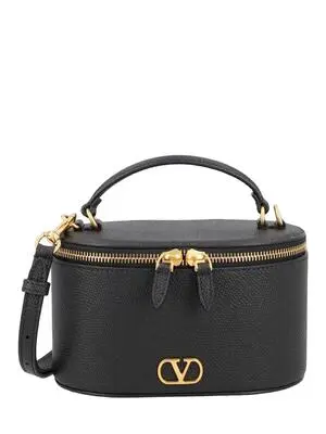 Valentino Garavani Vlogo Signature Mini Leather Handbag, 17 X 12 X 5 Cm - Black