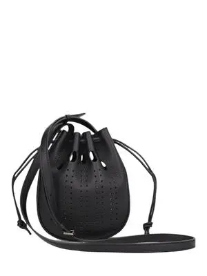 Valentino Garavani Valentino Medium Drawstring Vlogo Signature Calf Leather Crossbody Bag Nero