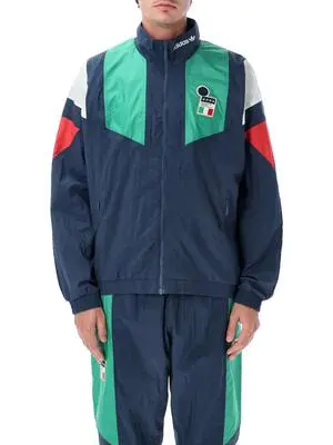 ADIDAS ORIGINALS Retro Panel-block Stand-collar Football Jacket With Figc Crest - Crenav