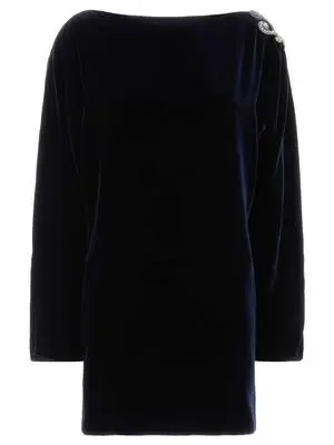Versace Versatile Velvet Midi Dress For - Blue
