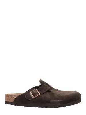 BIRKENSTOCK Boston Suede Mini Sandals With Adjustable Buckle - Mocca