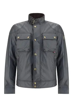 Belstaff Corduroy Jacket With Adjustable Throat Latch, Vents & Antique Brass Hardware - Nero