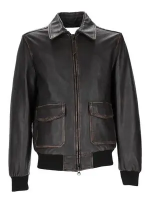 COLAMARINO Colamarino Men's Aviator Leather Jacket