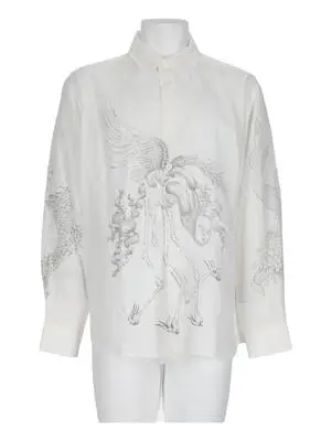 Our Legacy Our Legacy Pointillism Allegory Print Shirt For Men White