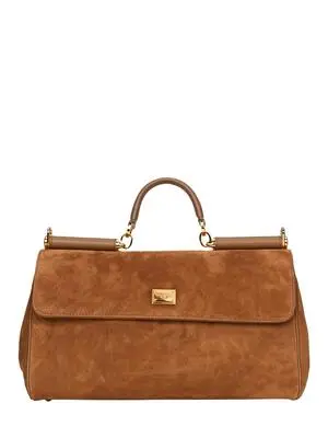 DOLCE & GABBANA Dolce & Gabbana My Sicily Suede Handbag With Top Handle