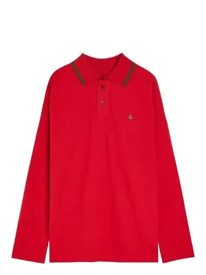 VIVIENNE WESTWOOD Oversized Long-sleeve Polo Shirt - Red