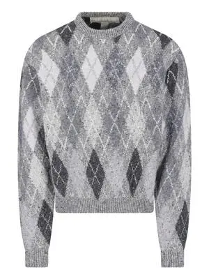 ERL Argyle Knit Sweater - Grey