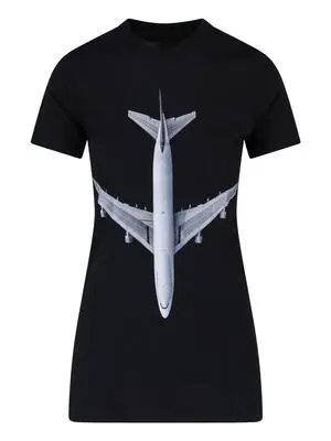 ERL Graphic Airplane T-shirt Dress - Black