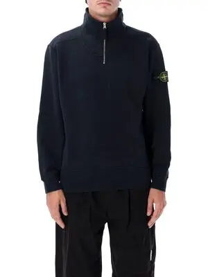 Stone Island Half-zip Mock Neck Sweatshirt - Blu
