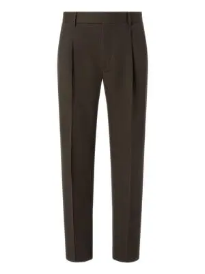 Zegna Zegna Men's Zipper-Front Dress Pants With 19 Cm Hem, Slant And Welt Pockets, Single Pleat Verde