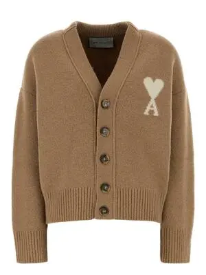 AMI Paris Alpaca-blend Cardigan - Camel