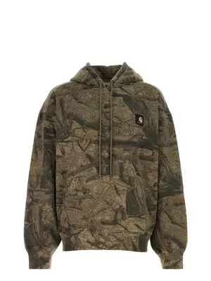 Carhartt Work In Progress Cotton Hooded Sweatshirt With Feather Tree Graphic - Printed