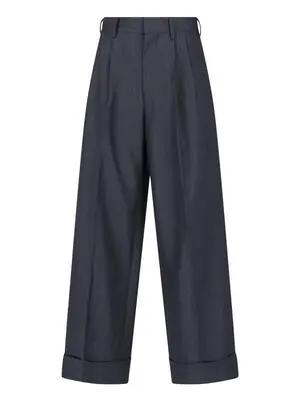 Junya Watanabe Pleated Wide-leg Trousers - Grey