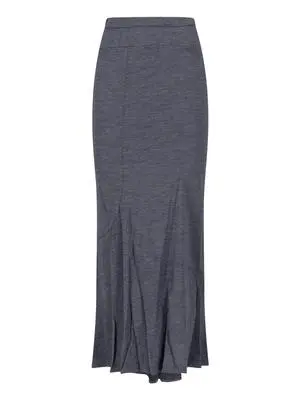 Junya Watanabe Wool Asymmetrical Maxi Skirt - Grey