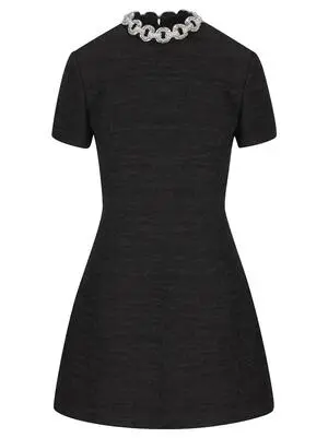 Valentino Garavani Valentino Embroidered Mini Dress Nero/silver