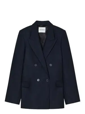 Closed Double-breasted Blazer Jacket - Blue