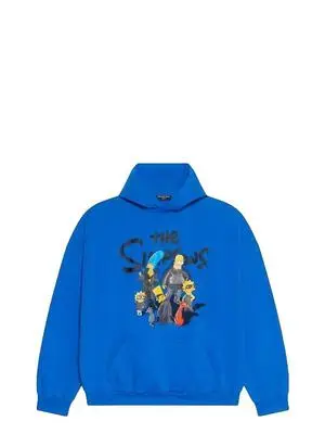 Balenciaga X The Simpsons Cotton Hoodie Wide Fit - Blue