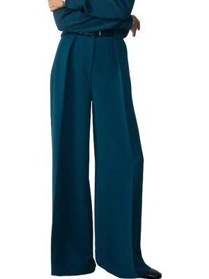 The Fold High-rise Palazzo Trousers Wide-leg Maxi - Blue