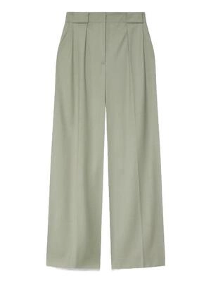 The Fold High Rise Palazzo Trousers Green