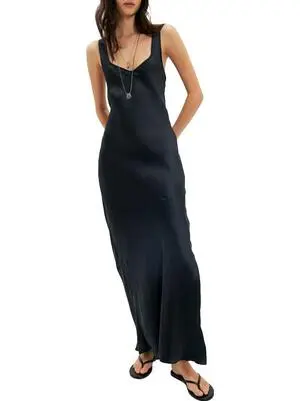 Free People Simply The Best Maxi Slipdress Black