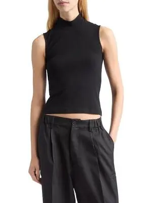 MELITTA BAUMEISTER Mock Neck Sleeveless Top - Black