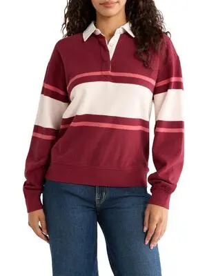 Marine Layer Relaxed Cloud 9 Colorblocked Polo - Cabernet