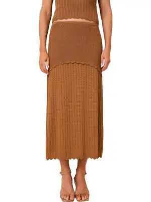 SOLID & STRIPED Amara Pointelle Rib Midi Skirt