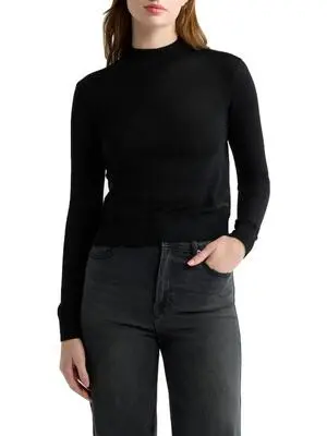 Rag & Bone Alba Mock Neck Wool Sweater - Black