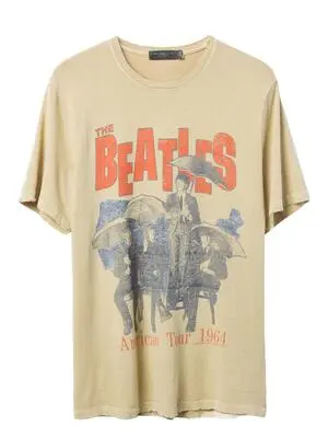 Junk Food Beatles American Tour Cotton Graphic T-shirt - Camel