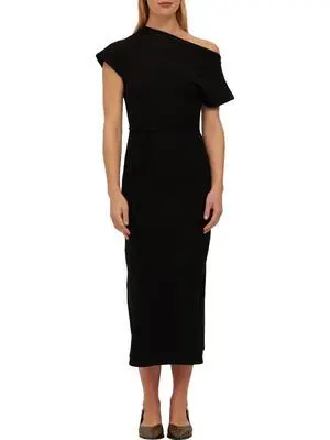 PROJECT SOCIAL T Laurel Off The Shoulder Midi Dress Black