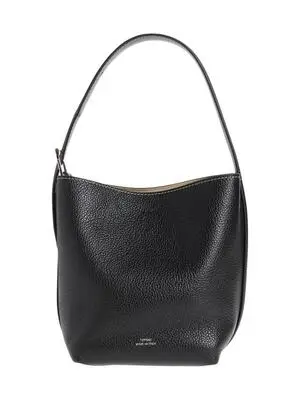 TOTEME Petite Belted Grained Leather Tote - Black