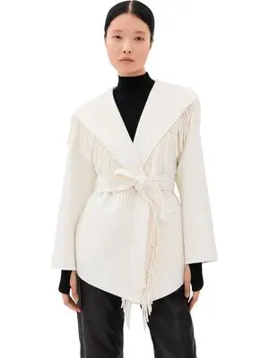 Simkhai Rowen Double-faced Wool Fringe Jacket - Frost