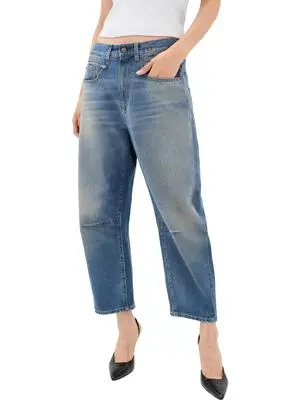 R13 Articulated Knee Ex-boyfriend Jeans - Hackney Blue