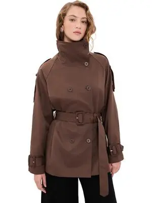 Lioness Blanc Trench Coat - Chocolate