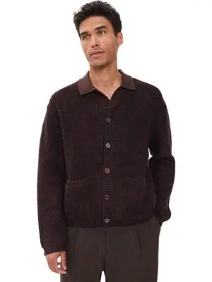 Nn07 Terry Fleece Cardigan - Deep Truffle