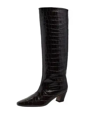 LOEFFLER RANDALL Marley Kicked Heel Tall Boots - Ebony