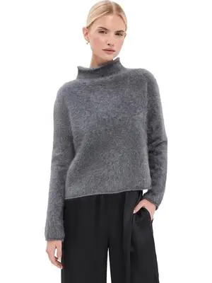 LISA YANG Sandy Brushed Cashmere Sweater - Graphite Brushed