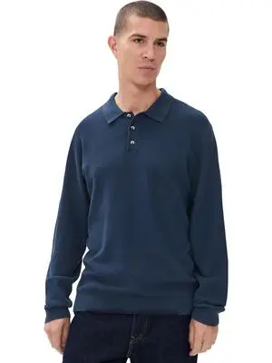 FAIR HARBOR Mariner Long Sleeve Polo Top Navy