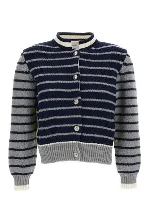 BARRIE Cardigan In Lana E Cashmere A Righe - Multicolore