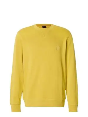 Hugo Boss Square-patch Crew-neck Sweatshirt - Yellow